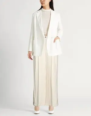 WHITE SAND Wide-leg Viscose-polyester Pants