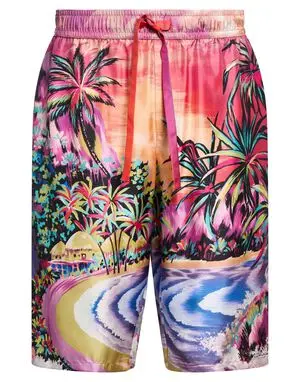 Dolce & Gabbana Silk Hawaiian Print Bermuda Shorts