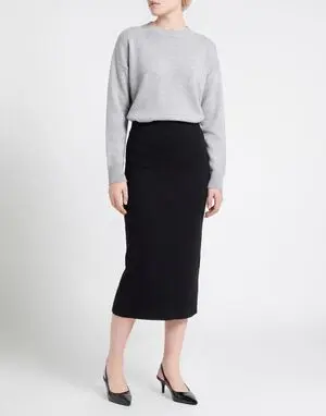 ANNA MOLINARI Merino Wool Midi Skirt - Black