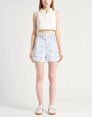 MARANT ETOILE High Waisted Light Wash Denim Shorts