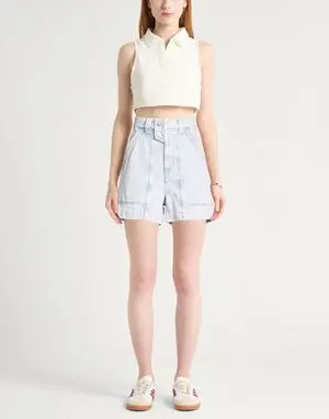 MARANT ETOILE High Waisted Light Wash Denim Shorts
