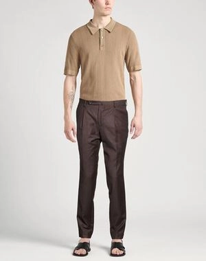 Incotex Chocolate Virgin Wool Tailored Tapered Leg Pants