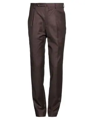 Incotex Chocolate Virgin Wool Tailored Tapered Leg Pants