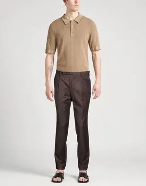 Incotex Chocolate Virgin Wool Tailored Tapered Leg Pants
