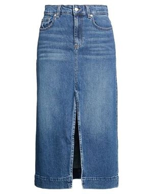 7 For All Mankind Denim Skirt Size Cotton, Elastane - Blue