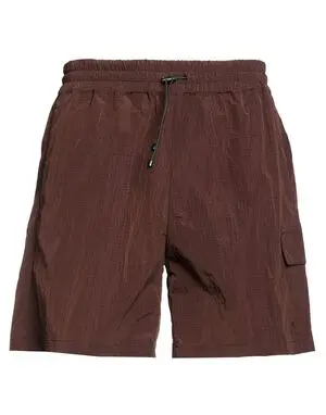 SPIEWAK Dark Nylon Athletic Shorts - Dark Brown
