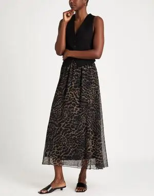 KAOS Leopard-print Georgette Maxi Skirt