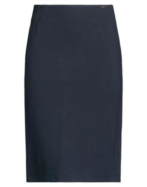KAOS Midi Skirt In Midnight Viscose Blend - Midnight Blue