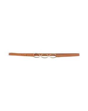 PLEASE Skinny Belt Tan Polyurethane - Brown
