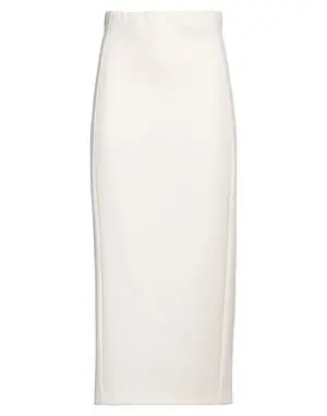 SEMICOUTURE Cream Stretch Crepe Midi Skirt