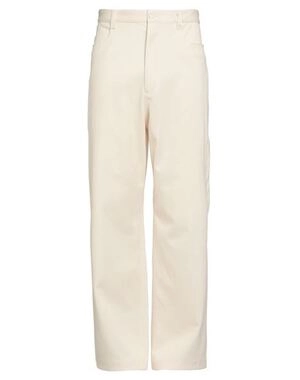Dior Pants Ivory Size Cotton, Cashmere, Polyamide, Elastane, Calfskin - White