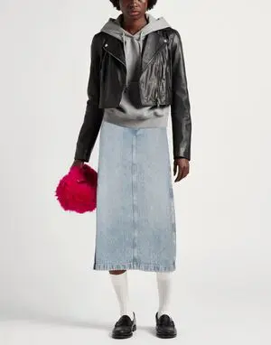 7 For All Mankind Flared Denim Midi Skirt