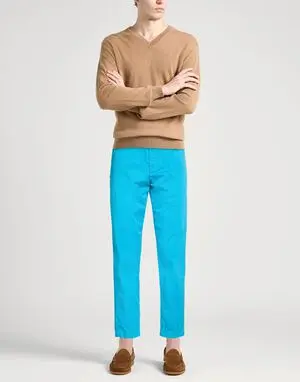 WHITE SAND Pants Turquoise Size Cotton, Elastane