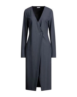 Patrizia Pepe Midi Dress Size Polyester, Virgin Wool, Elastane - Charcoal