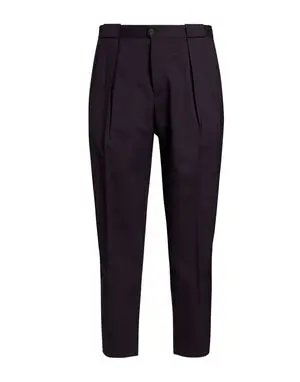 BRIGLIA 1949 Virgin Wool Blend Tapered Cropped Pants - Navy