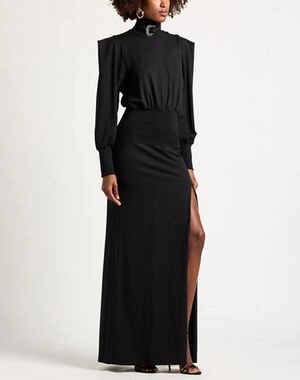 Versace Cotton Elastane Maxi Dress With Buckle Detail