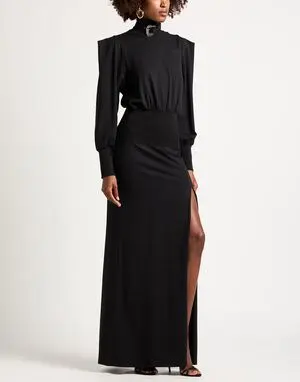 Versace Cotton Elastane Maxi Dress With Buckle Detail