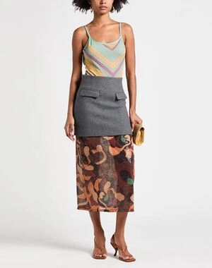 Malìparmi Multicolor Sequined Flannel Crepe Midi Skirt