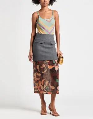 Malìparmi Multicolor Sequined Flannel Crepe Midi Skirt