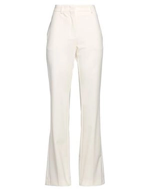 SEMICOUTURE Pants Turquoise Size Polyester, Virgin Wool, Elastane - White