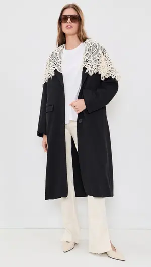 Sea Alina Lace Oversized Long Coat