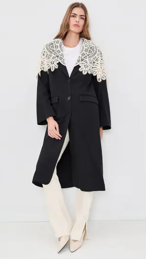 Sea Alina Lace Oversized Long Coat