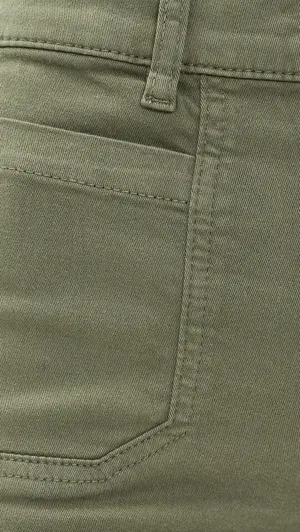 FRAME Le Slim Palazzo Modernist Pocket Pants - Grasshopper