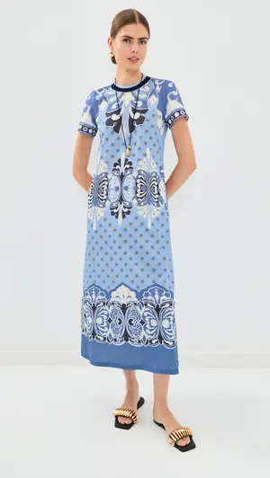 La DoubleJ Sporty Swing Dress With Geometric Print