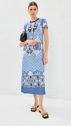 La DoubleJ Sporty Swing Dress With Geometric Print