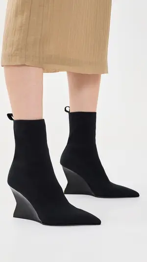 Balmain Wedge Knit Ankle Boots