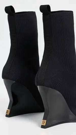 Balmain Wedge Knit Ankle Boots