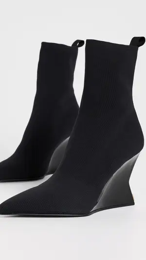 Balmain Wedge Knit Ankle Boots