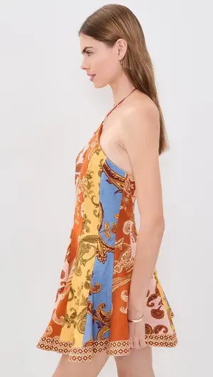 Hemant & Nandita Paisley Print Halterneck Skater Dress