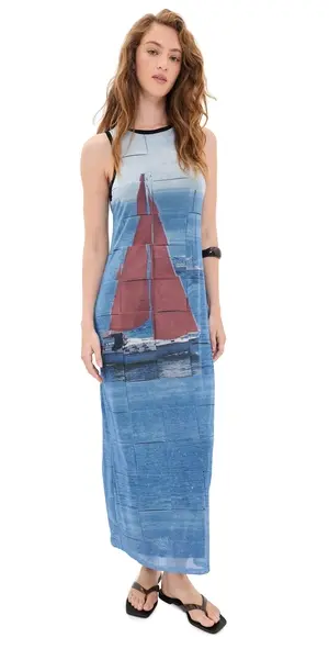 VRG GRL Harriet Mesh Midi Dress - Sail