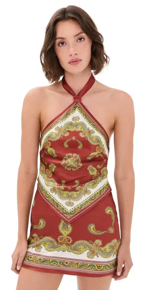 Retrofete Adelaide Mini Dress - Rust Paisley