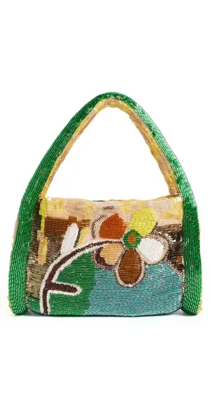 ALEMAIS Limelight Beaded Barrel Bag