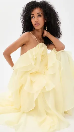 Aje Pandorea Layered Maxi Dress - Butter
