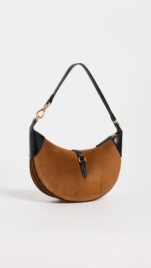 Polo Ralph Lauren Suede Small Shoulder Bag - Toffee/black