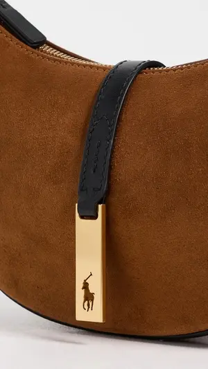 Polo Ralph Lauren Suede Small Shoulder Bag - Toffee/black