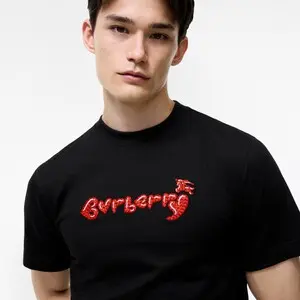 Burberry Heart Logo Cotton T-shirt - Black