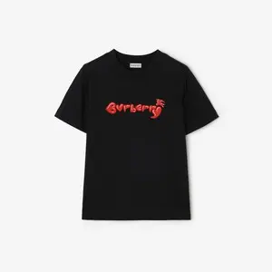 Burberry Heart Logo Cotton T-shirt Black