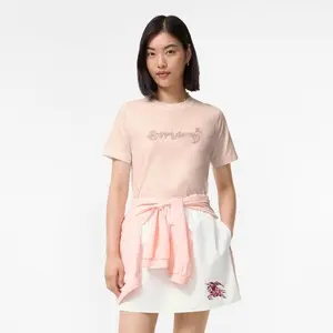 Burberry Heart Logo Cotton T-shirt - Compact Pink