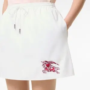 Burberry Embroidered Knight Cotton Mini Skirt