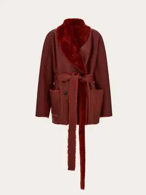 FERRAGAMO Reversible Shearling Jacket - Red