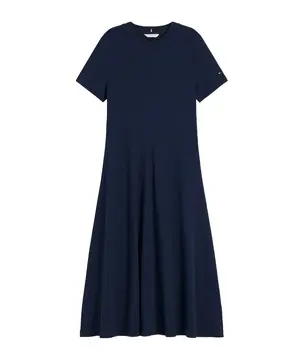 Tommy Hilfiger Interlock Knit Midi Fit And Flare Dress