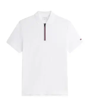 Tommy Hilfiger Regular Fit Fluid Cotton Polo Shirt - White