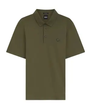 Hugo Boss Double B Monogram-patch Polo Shirt - Brown