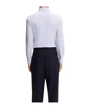 Hugo Boss Hank-kent Micro-patterned Classic-collar Shirt