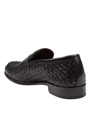 DOUCAL'S Round Toe Woven Loafers