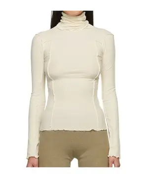 BASERANGE Rolled-trim High-neck Blouse